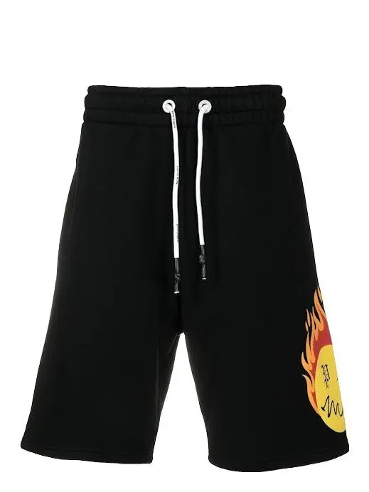 Palm Angels Burning Head Track Shorts - Black