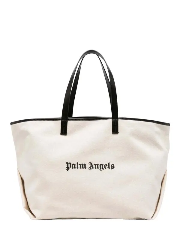 Palm Angels Classic Logo Basic Tote - White/black