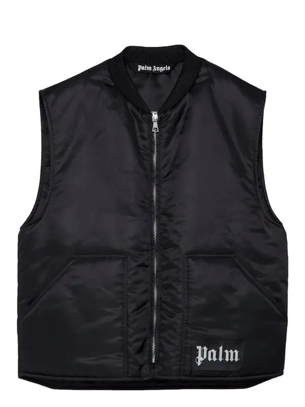 Palm Angels Curved Logo Vest - Black