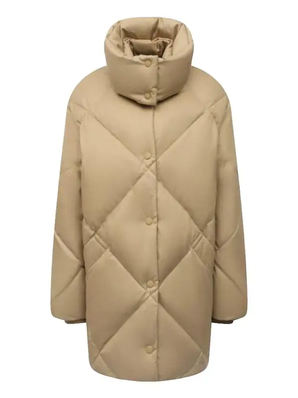 Burberry Diamond Quilted Cotton Gabardine Coat - Honey
