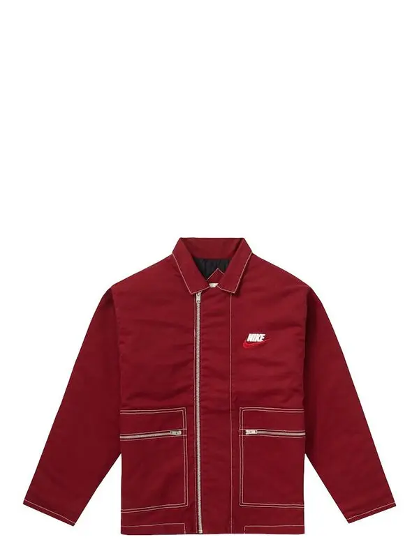 Supreme Nike Double Zip Quilted Work Jacket - Burgundy