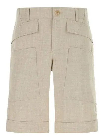 Burberry Cuff Detail Bermuda Shorts - Light Beige
