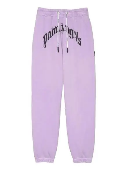 Palm Angels Curved Logo Sweatpants - Lilac/white