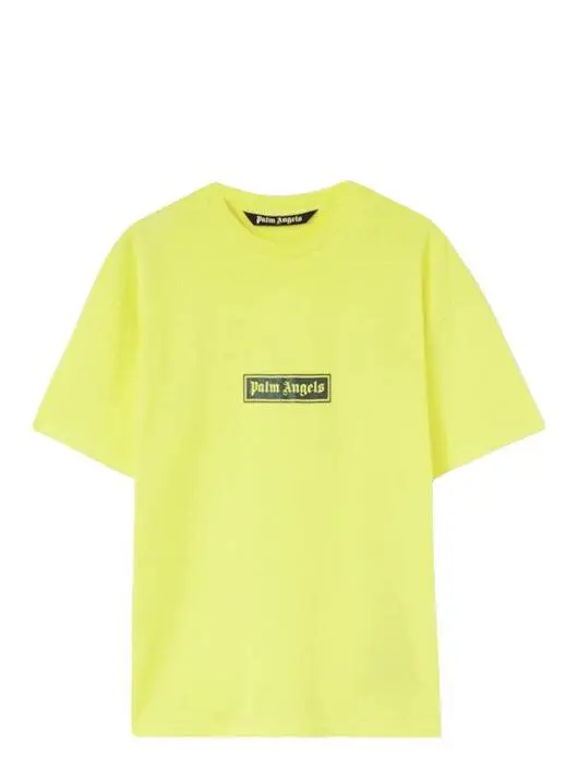 Palm Angels Garment Dye Box Logo T-shirt - Yellow/white