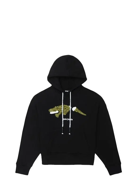 Palm Angels Croco Hoodie - Black/green