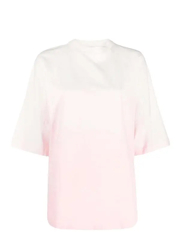 Palm Angels Gradient Overlogo Tee Shirt - Coral/white