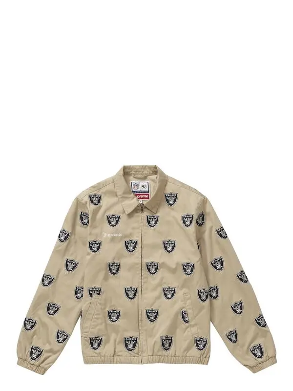 Supreme Nfl X Raiders X '47 Embroidered Harrington Jacket - Khaki
