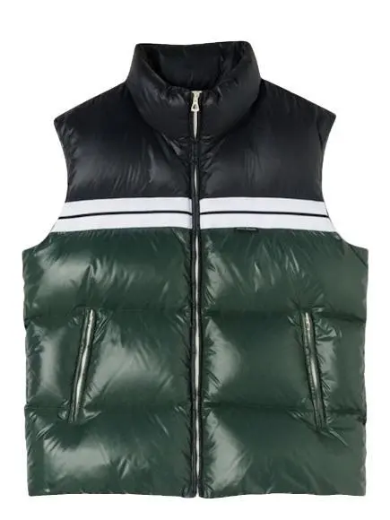 Palm Angels Classic Track Puffed Vest - Green/black