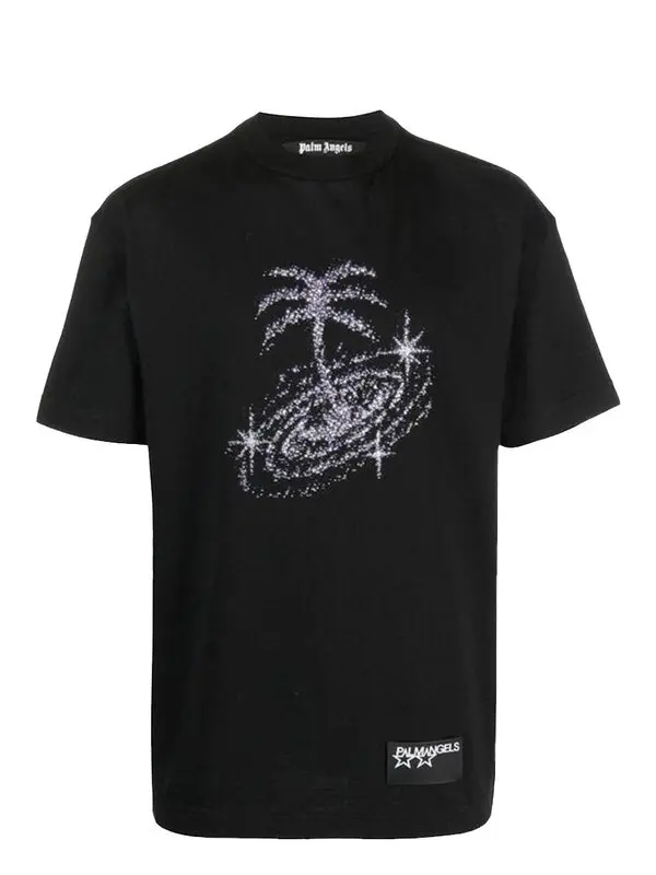 Palm Angels Galaxy Glittered T-shirt - Black
