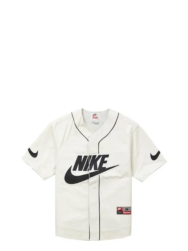 Supreme Nike Leather Baseball Jersey - White