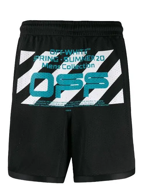 Off-White Wavy Line Mesh Shorts - Black