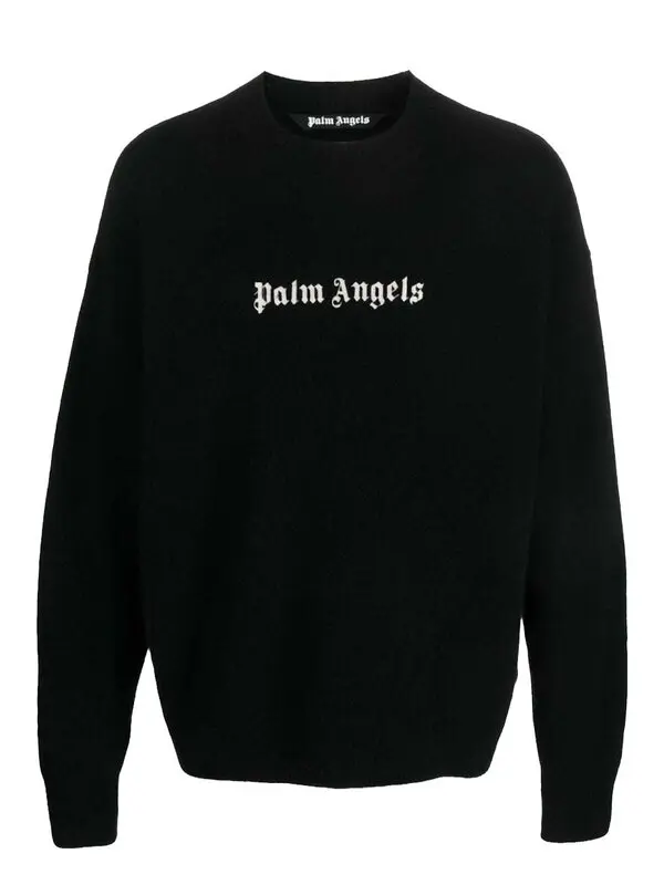 Palm Angels Classic Logo Sweater - Black/white