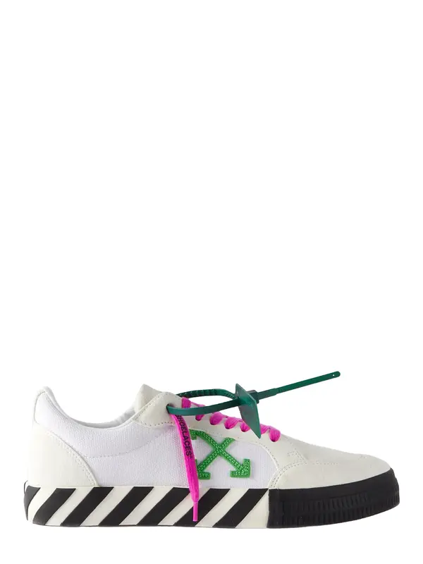 Off-White Off Vulc Low Sneakers - White/green/fucshia