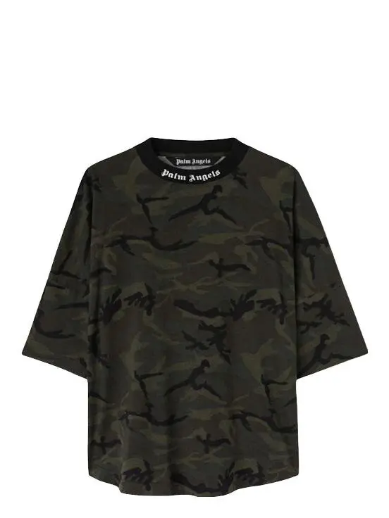 Palm Angels Camo Classic Logo Over T-shirt - Military/black