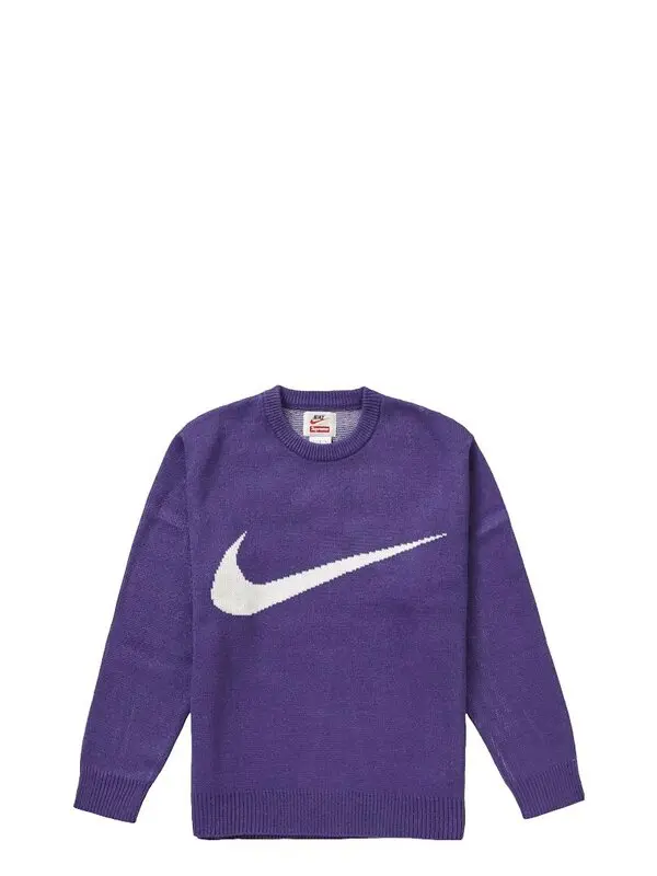 Supreme X Nike Swoosh Sweater - Purple
