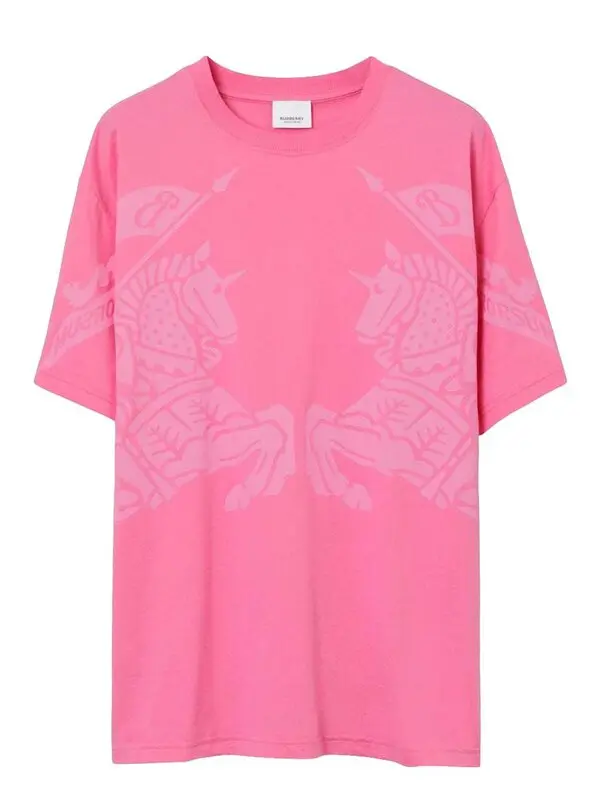 Burberry Ekd Print Cotton T-shirt - Pink