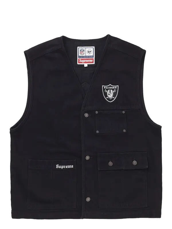 Supreme Nfl X Raiders X '47 Denim Vest - Black
