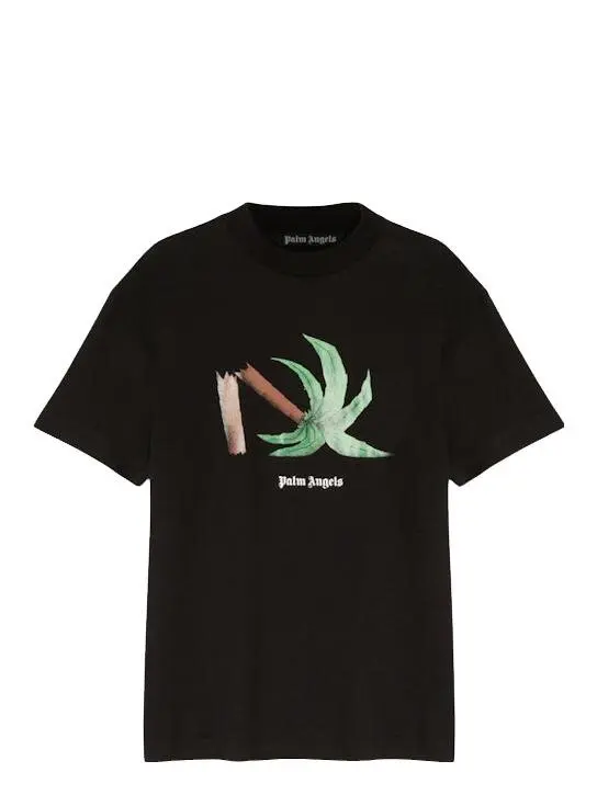 Palm Angels Broken Palm Classic T-shirt - Black/green