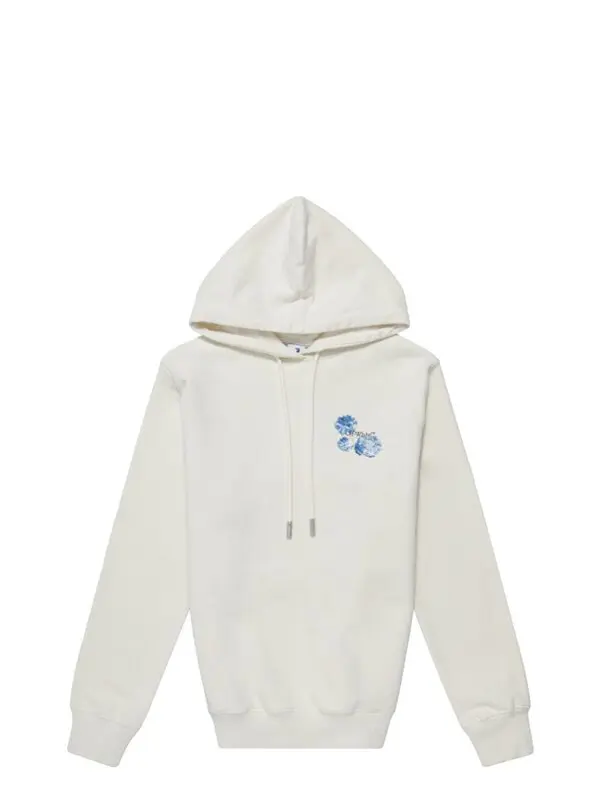 Off-White Floral Arrows Hooded Sweatshirt - White Blue