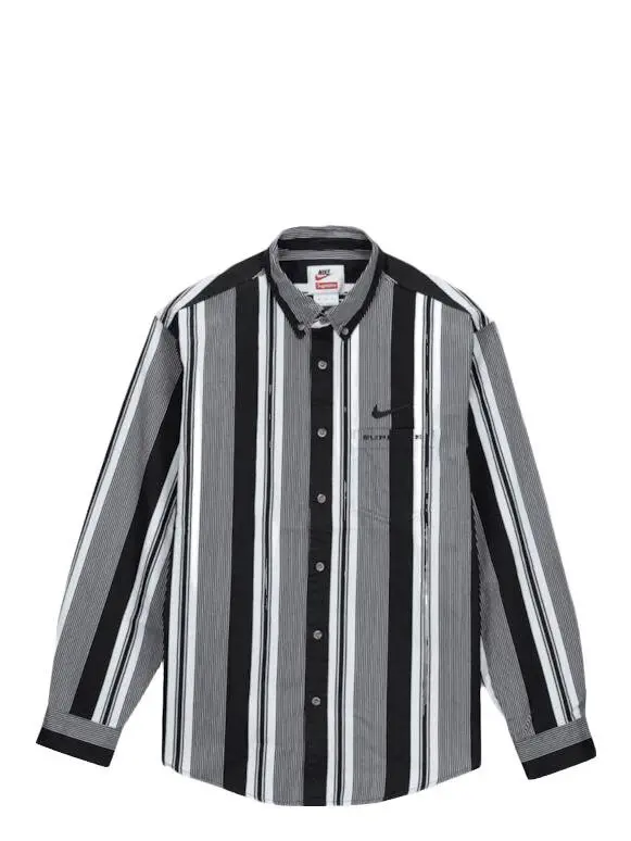 Supreme Nike Cotton Twill Shirt - Black Stripe