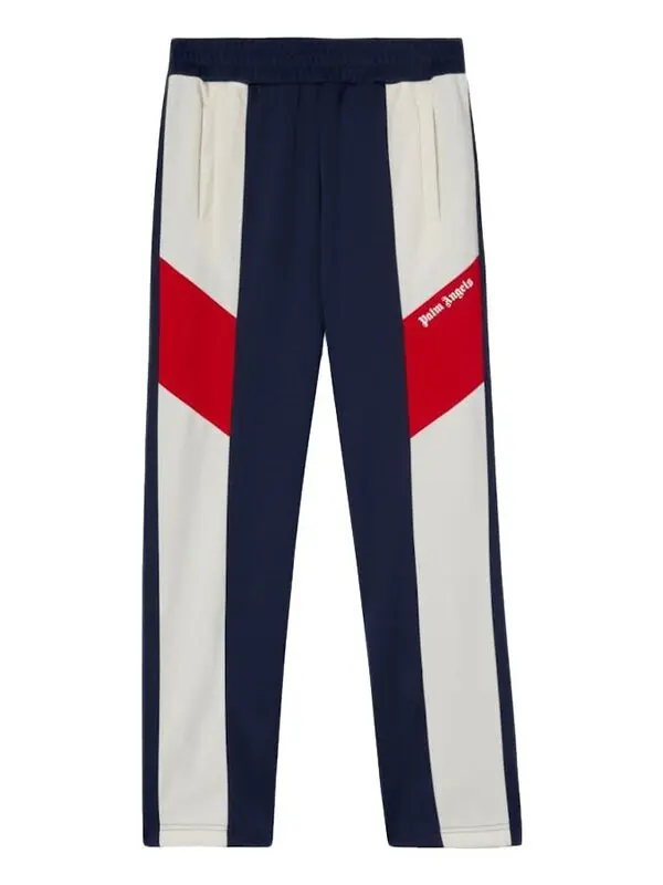 Palm Angels Colorblock Track Pants - Navy Blue/white