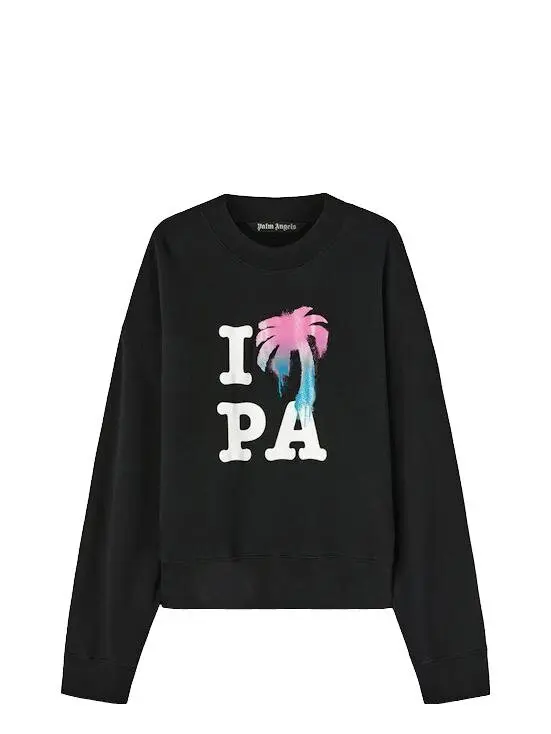 Palm Angels I Love Pa Sweatshirt - Black