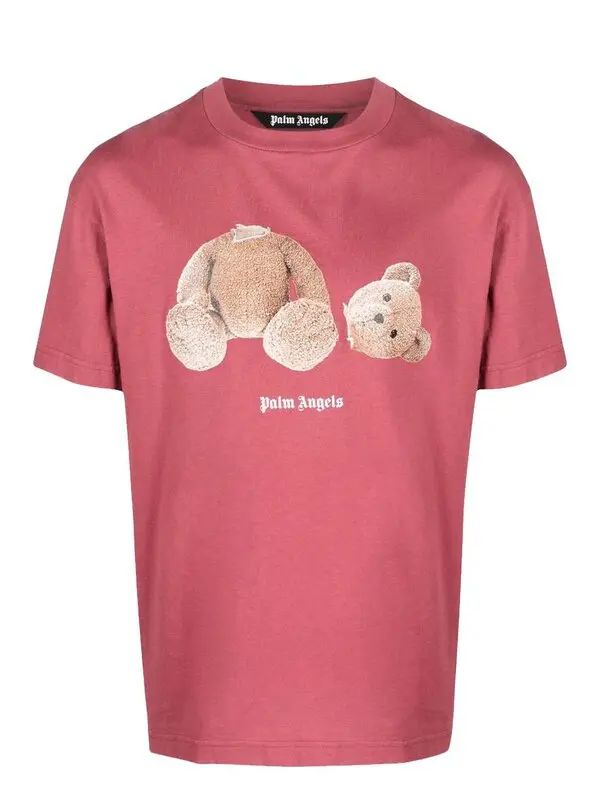 Palm Angels Bear Print T-shirt T-shirt - Pink