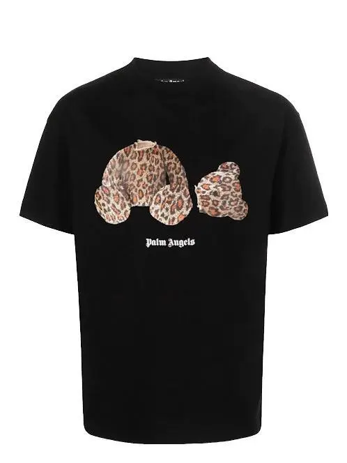 Palm Angels Leopard Bear Classic T-shirt - Black