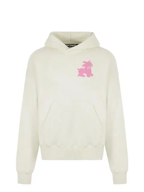 Palm Angels Leon Jersey Hoodie - Pale Green/pink