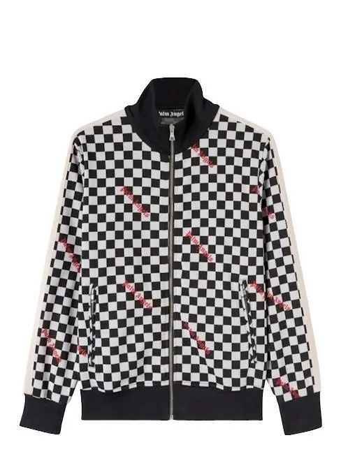 Palm Angels Jacquard Damier Classic Track Jacket - Black/red