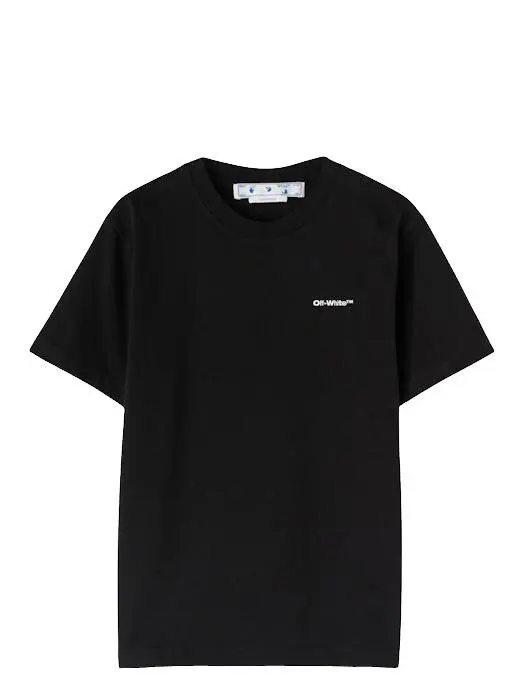 Off-White Off Off Wave Outline Diag Slim Short Sleeve Tee Shirtin - Black/white