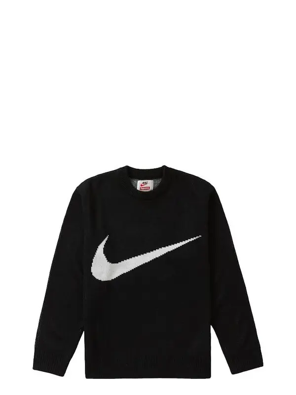 Supreme X Nike Swoosh Sweater - Black