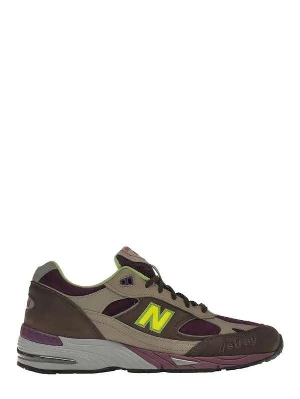 NEW BALANCE 991 Stray Rats Sneakers - Brown/grape/tan