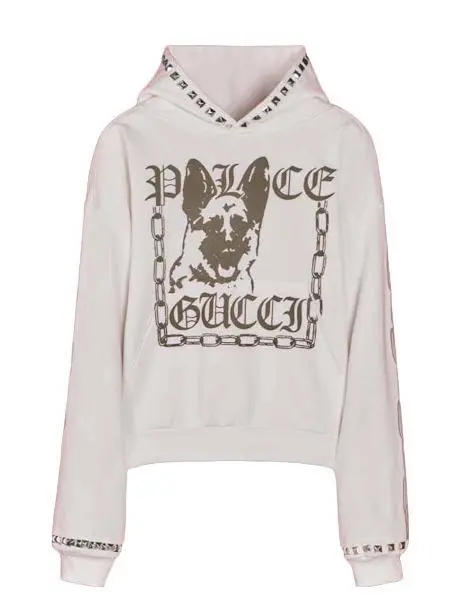 PALACE Printed Cotton Jersey Sweatshirt - Off/white