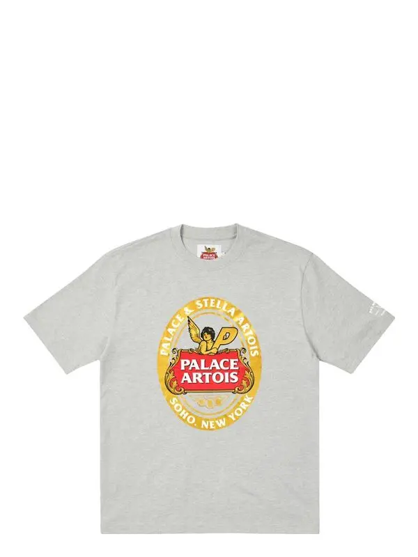 PALACE X Stella Artois Coaster T-shirt - Grey Marl