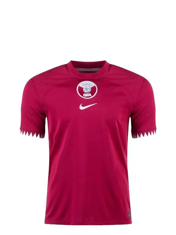 Nike Qatar 2022/23 Stadium Home Drifit Soccer Jersey - Desert Maroon/white