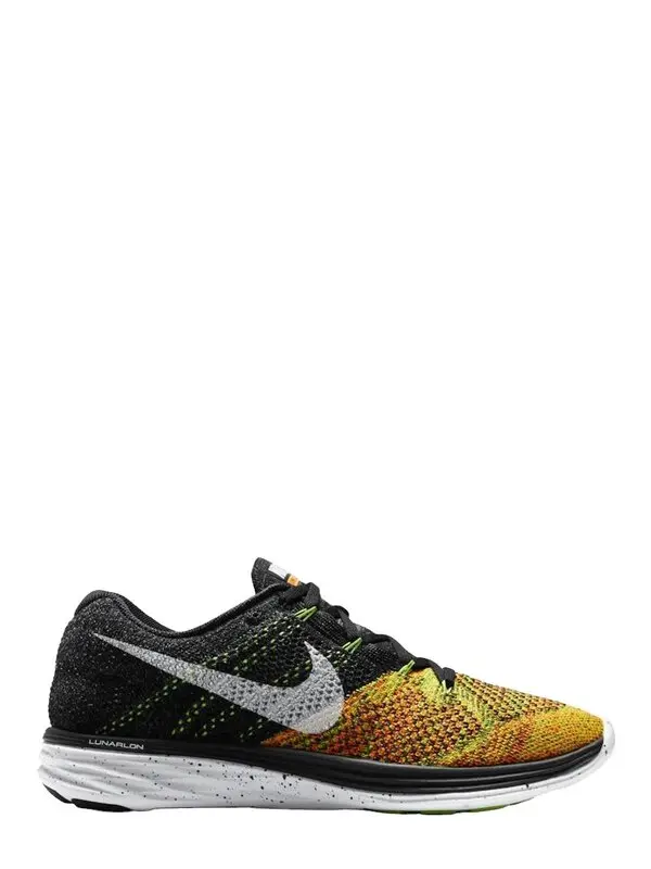 Nike Flyknit Lunar 3 Limited Edition Sneakers - Black/electric Green/total Orange