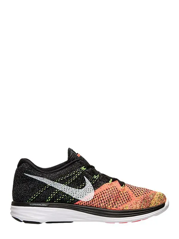 Nike Flyknit Lunar 3 Sneakers - Black/white/hot Lava