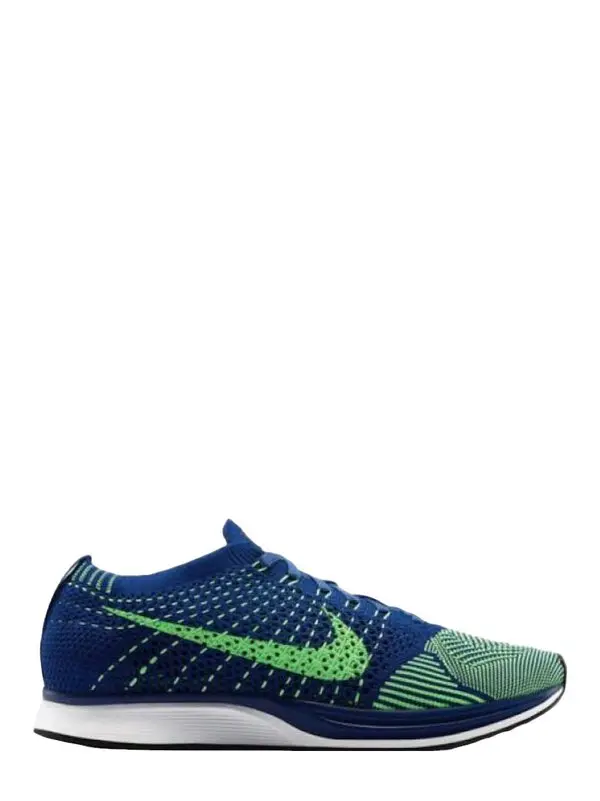 Nike Flyknit Racer Sneakers - Brave Blue/poison Green