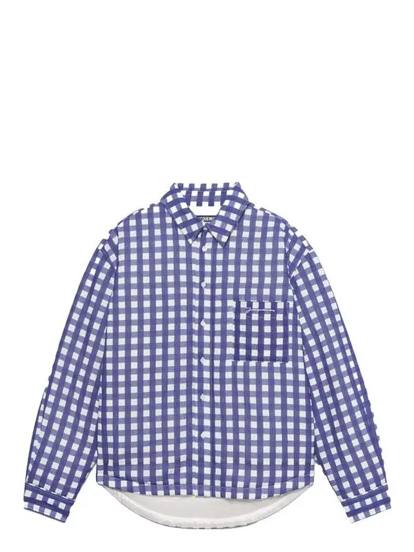 Jacquemus La Chemise Boulanger Checked Puffed Overshirt - Navy Blue Checks