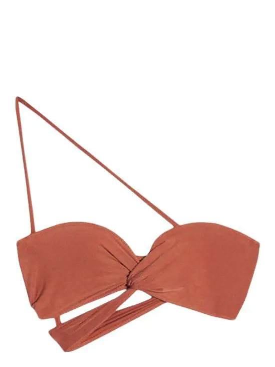 Jacquemus Le Bandeau Espelho Asymmetric Twisted Top - Red