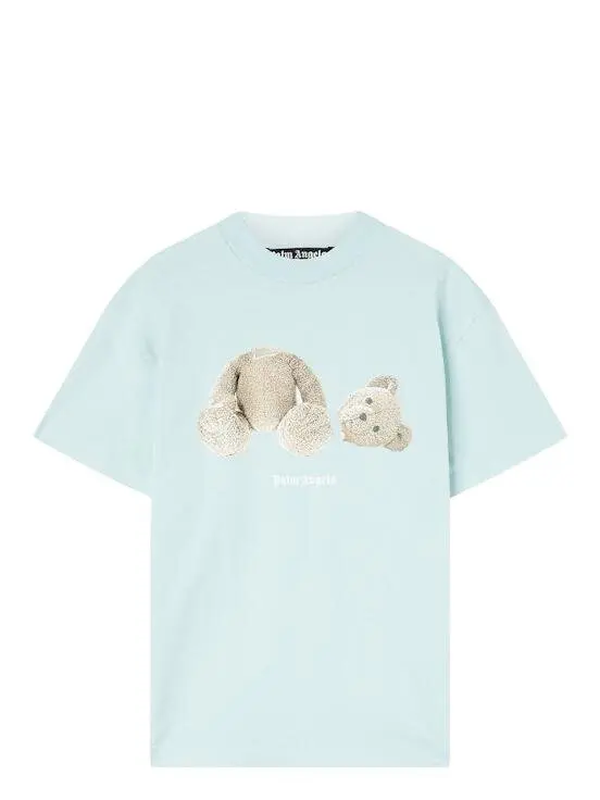 Palm Angels Bear Classic T-shirt - Light Blue/brown