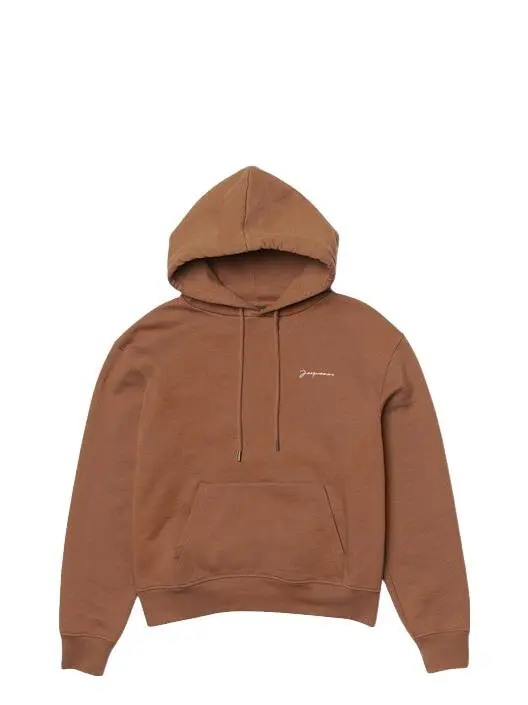 Jacquemus Le Sweatshirt Brode Embroidered Logo Hoodie - Brown