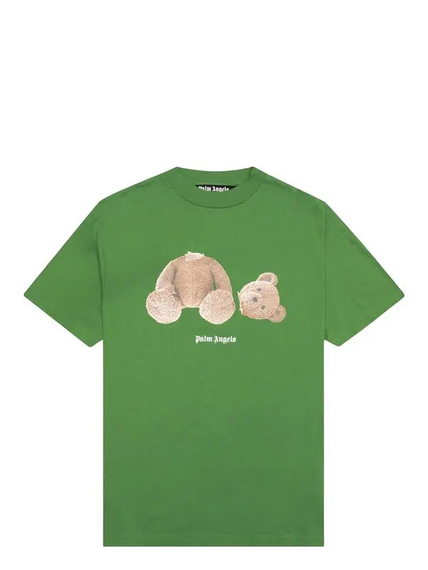 Palm Angels Bear Curved Logo T-shirt - Bright Green