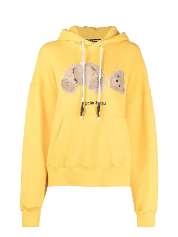 Palm Angels Bear Motif Hoodie - Yellow
