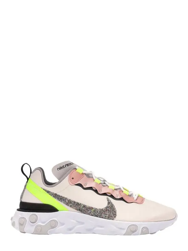 Nike React Element 55 Premium Sneakers - Light Soft Pink/black/volt