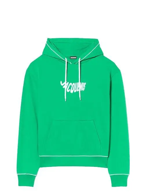 Jacquemus Le Sweatshirt Vague Print Wave Logo Hoodie - Green