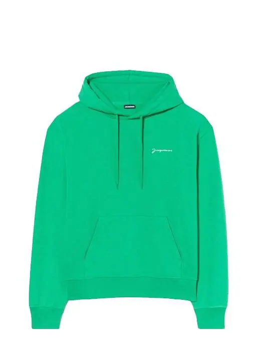 Jacquemus Le Sweatshirt Brode Embroidered Logo Hoodie - Green