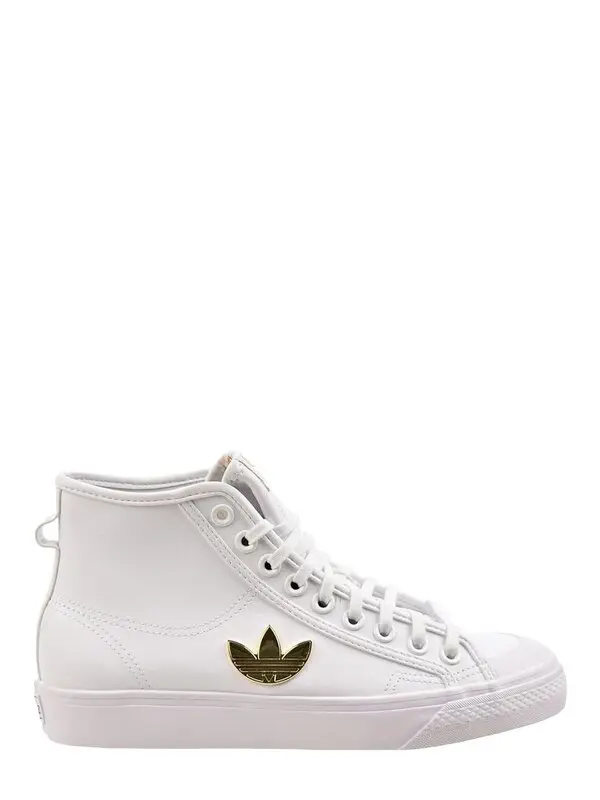 Adidas Nizza Trefoil Hi Sneakers - Cloud White/gold Metallic