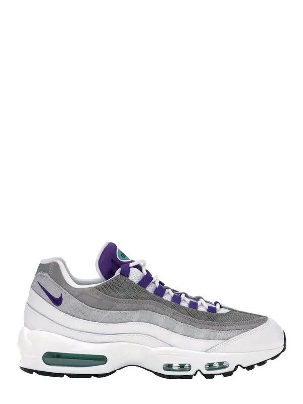 Nike Air Max 95 Premium Sneakers - White/court Purple/emerald Green